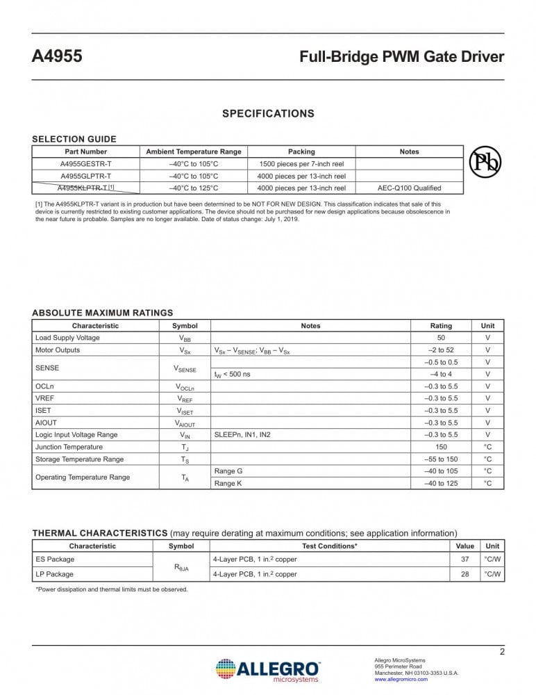 A4955 datasheet page 2