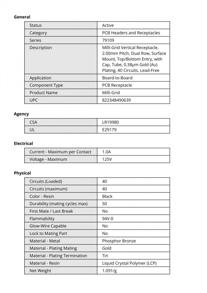 MOLEX 791091043 technical document, page 2