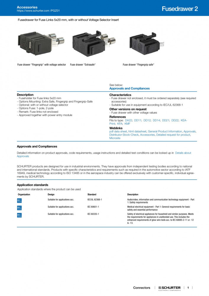 SCHURTER 4301 series document page 1