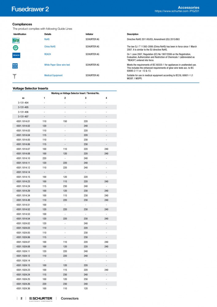 SCHURTER 4301 series document page 2