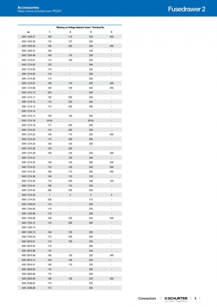 SCHURTER 4301 series document page 3