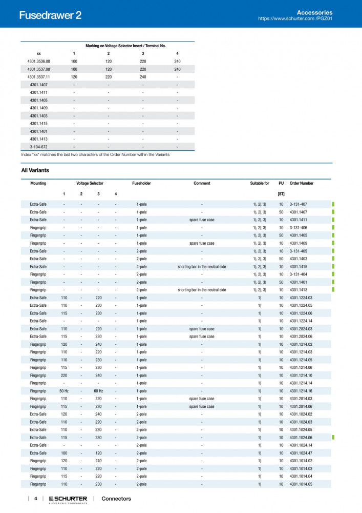 SCHURTER 4301 series document page 4