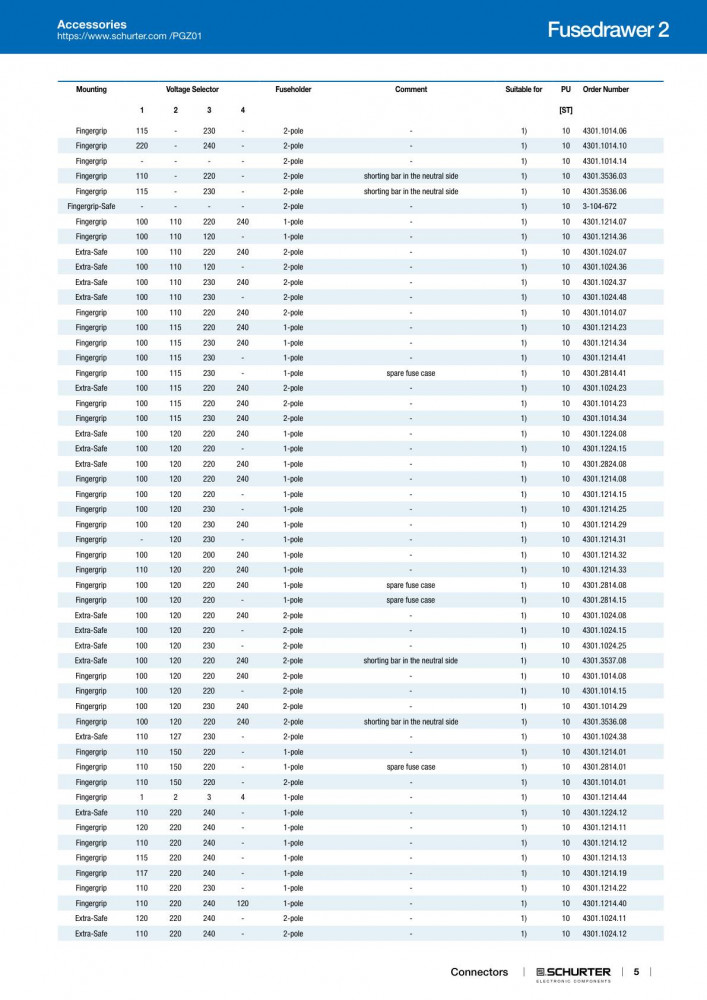 SCHURTER 4301 series document page 5