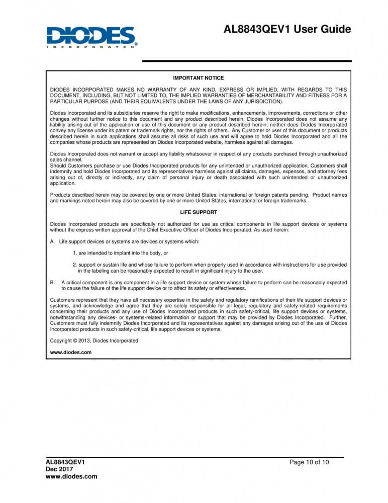 AL8843QEV1 technical document page 10