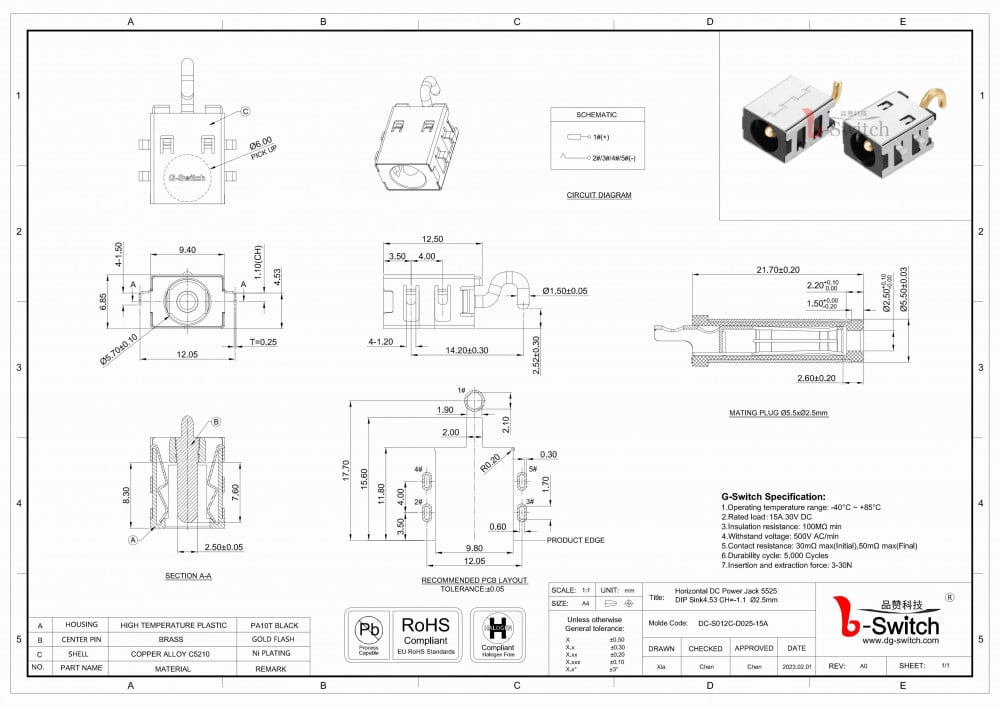 G-Switch DC-S012C-D025-15A technical document