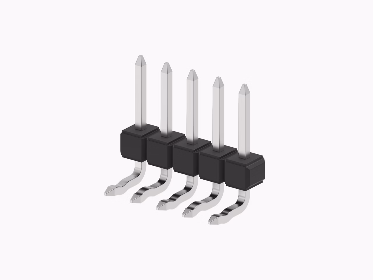 KK 254 Breakaway Header, Right-Angle Surface Mount Compatible, 5 Circuits, Tin (Sn) Plating, Mating Pin Length 6.20mm, with Kinked PC Tails, Bag for sale