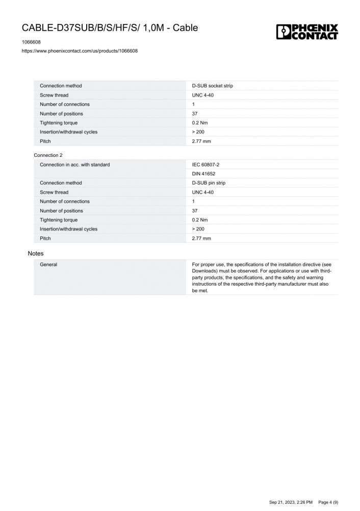 Phoenix Contact 1066608 technical document page 4
