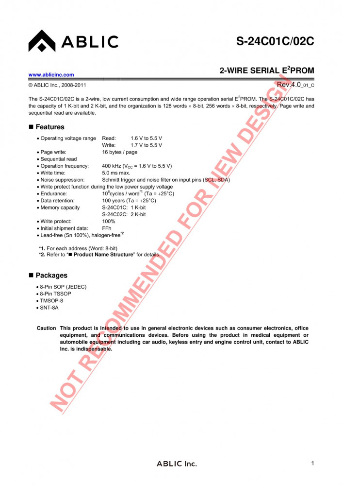 S-24C02C datasheet page 1