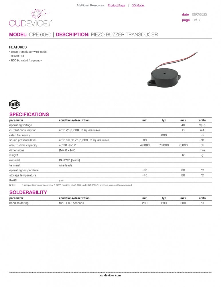CPE-6080 datasheet page 1