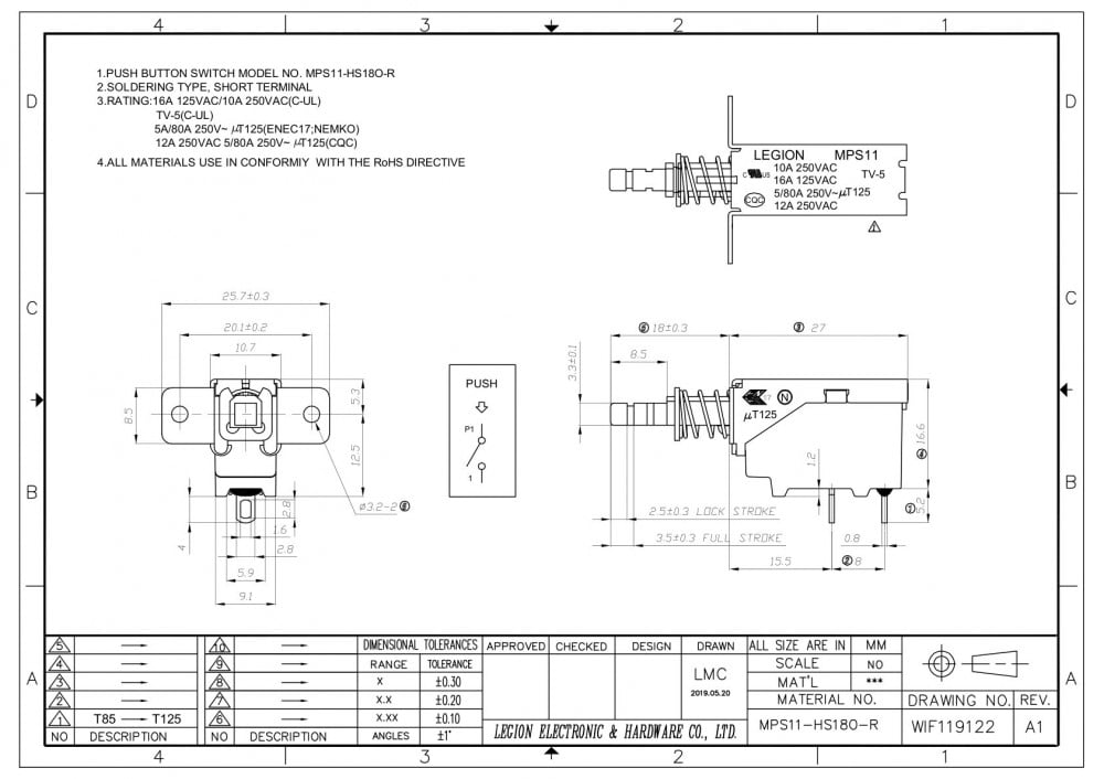 Legion MPS11-HS18O-R technical document preview