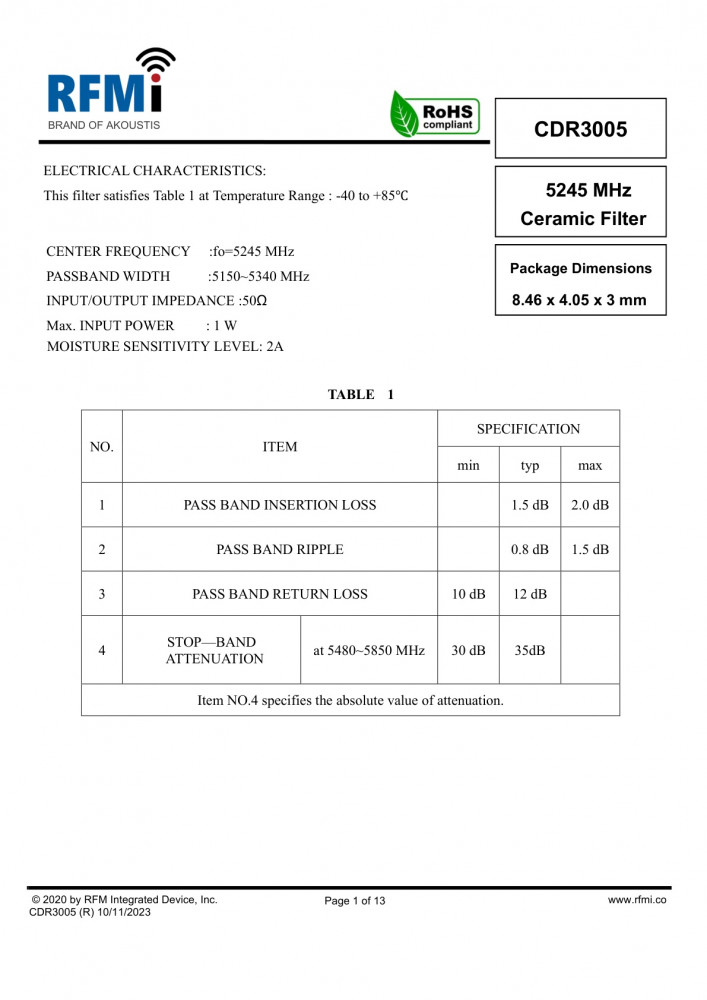 CDR3005 technical document page 1