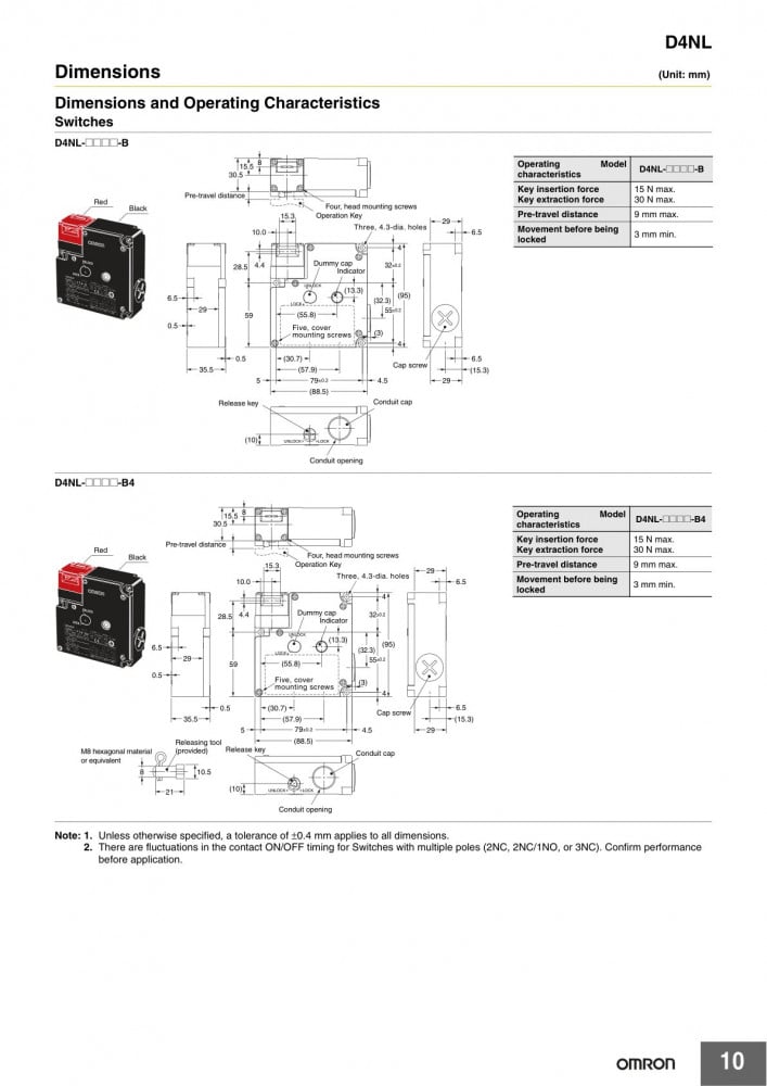 OMRON D4NL datasheet page 10