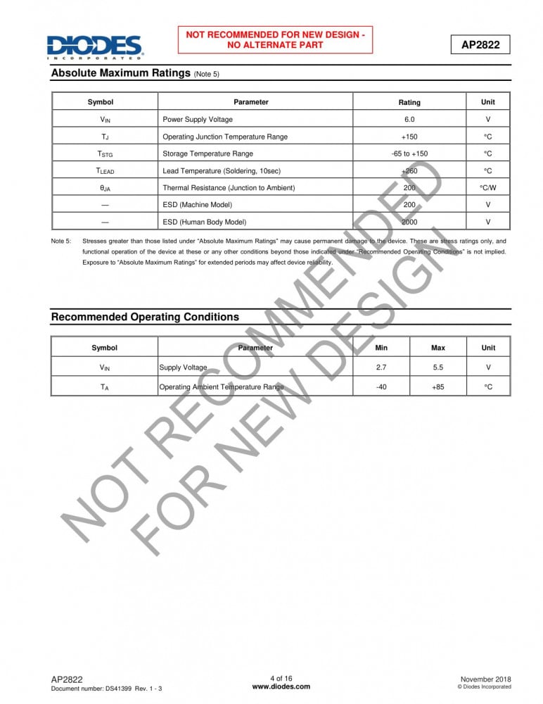 AP2822 datasheet page 4