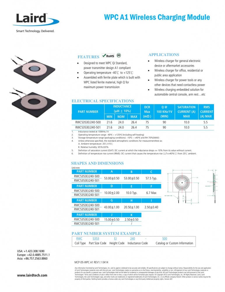 Laird RWC5353EJ240-500 technical document preview