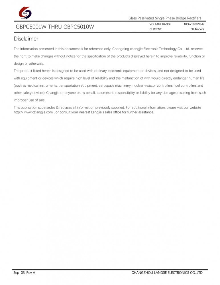 GBPC5010W datasheet page 3