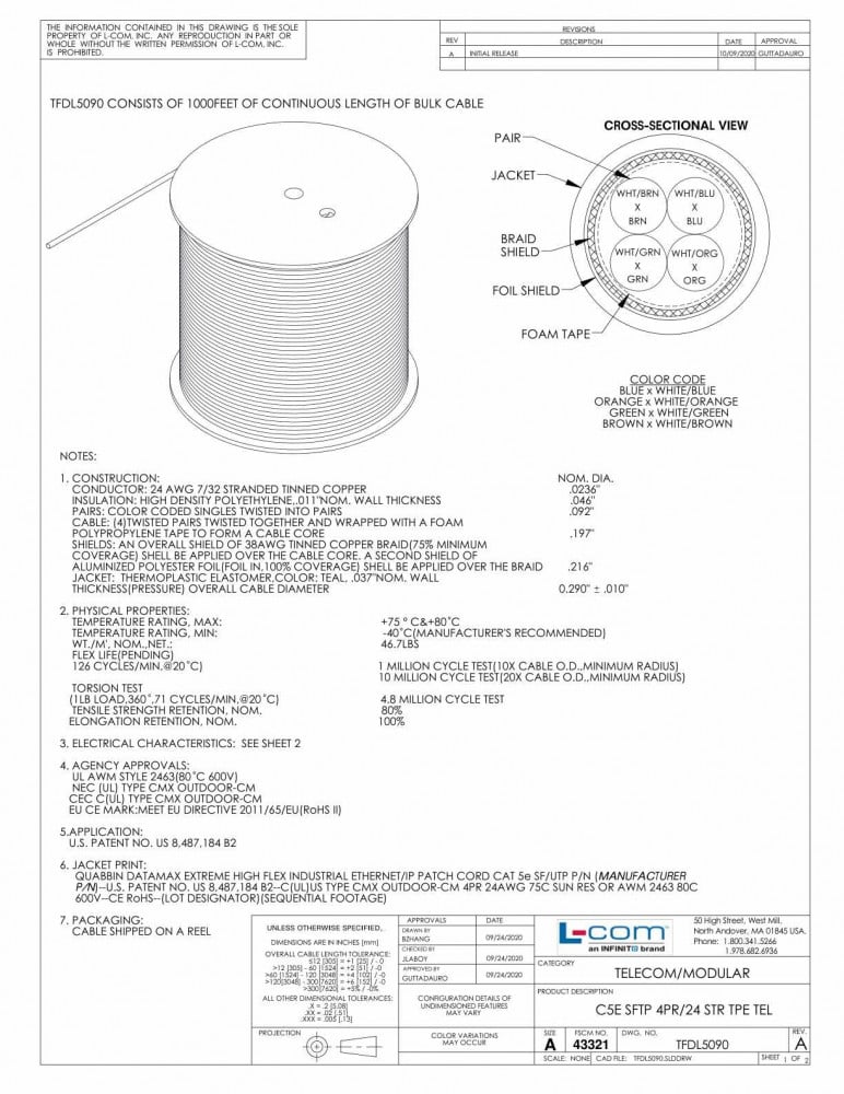 TFDL5090 drawing sheet 1