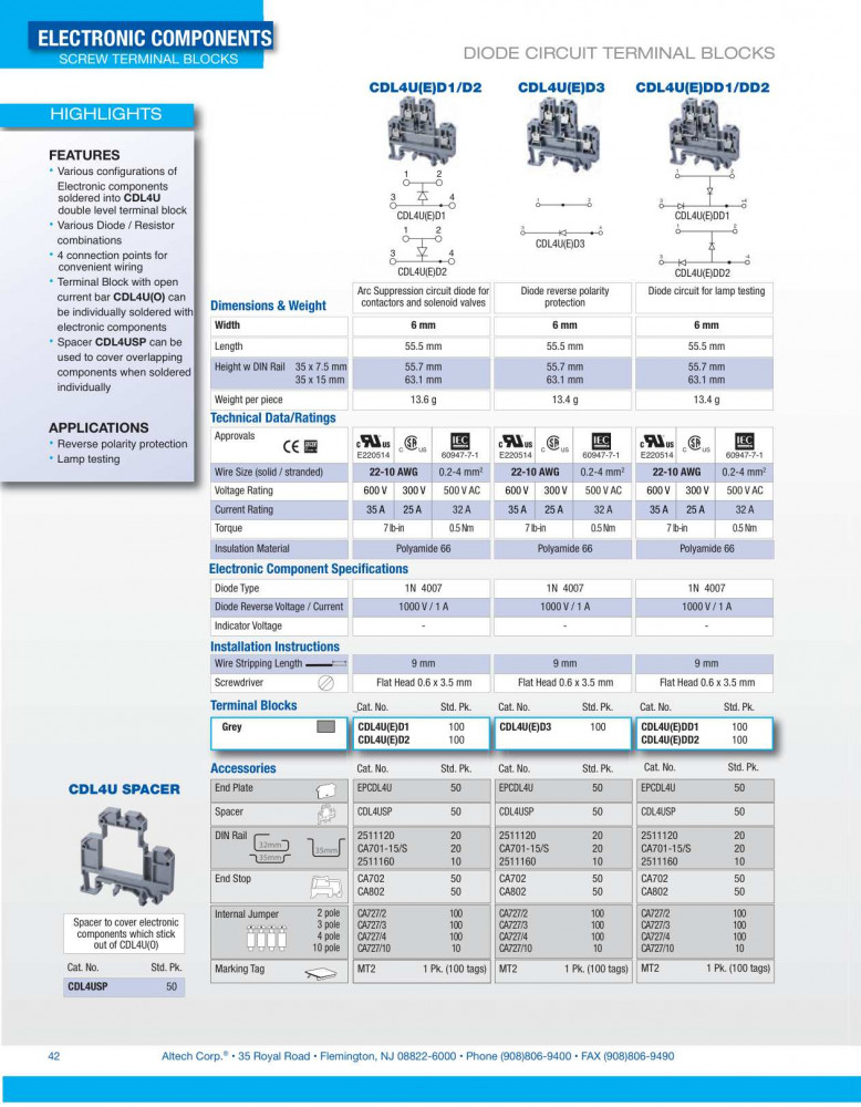 Altech CDL4U documentation page 1