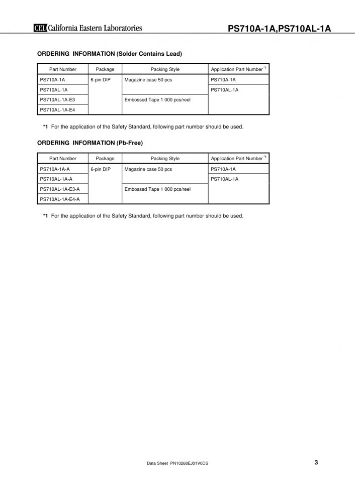 PS710AL-1A-E3 datasheet page 3