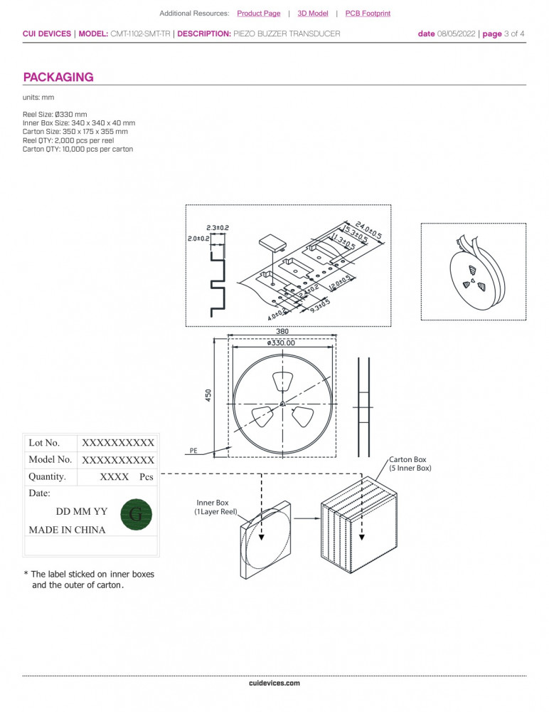 CMT-1102-SMT-TR datasheet page 3