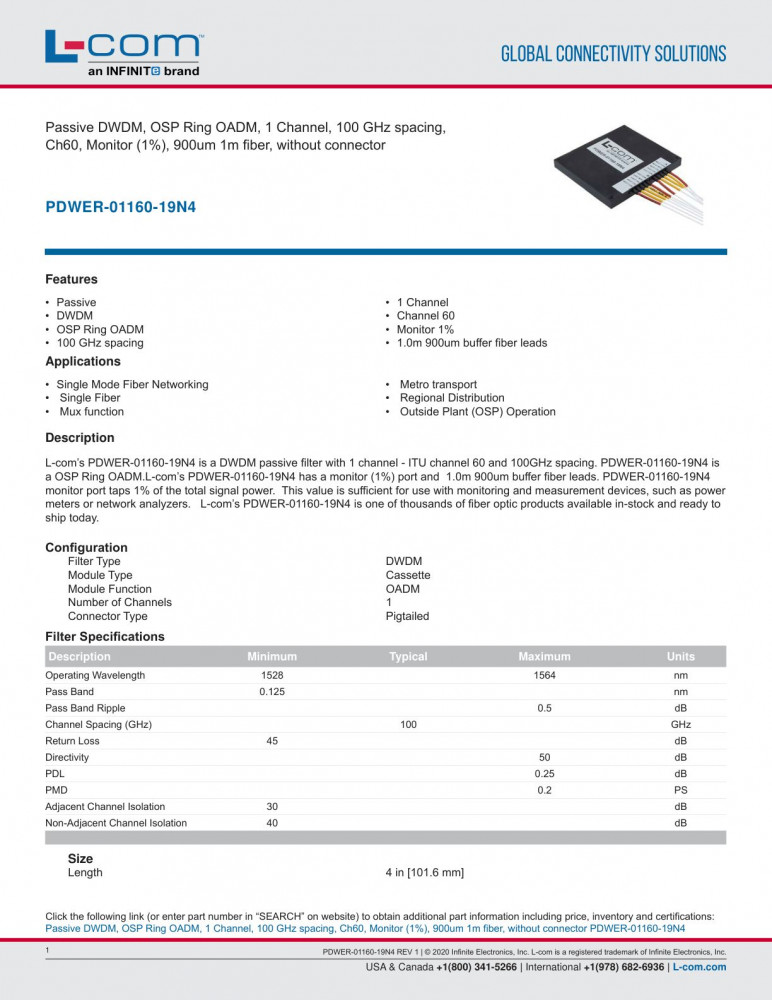 PDWER-01160-19N4 technical document page 1