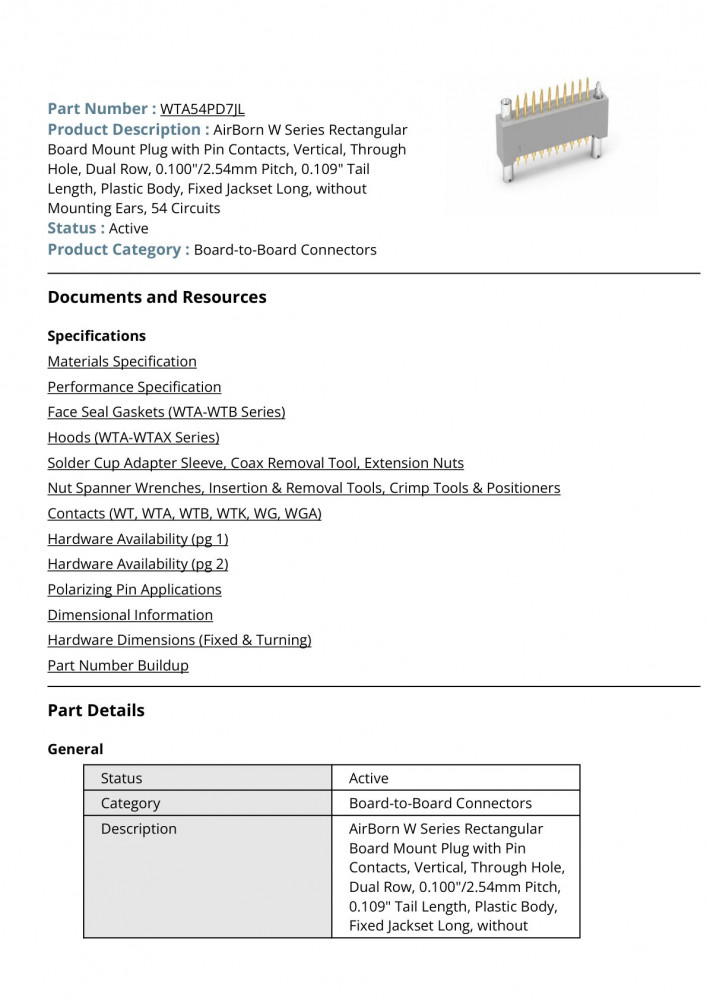 WTA54PD7JL technical document page 1