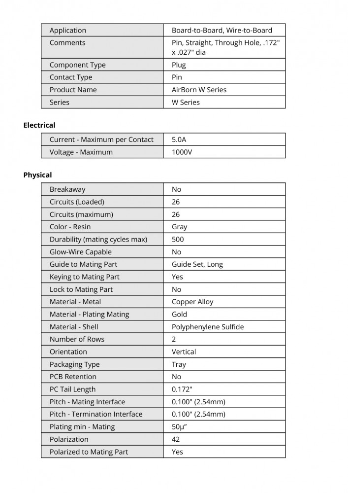 WTAV26PD11SYL-42 technical document image 2