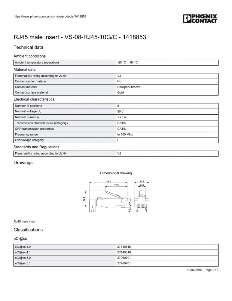 Phoenix Contact 1418853 technical document page 2