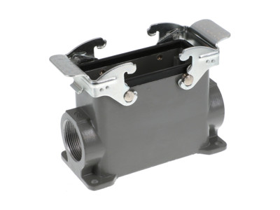 Heavy-Duty Standard (STD) Double Lever Surface Mount Housing, Die-cast Aluminum, with 2 Levers, with Gasket, Size 16B «77x27», M32x2 Thread, High Construction, Grey for sale