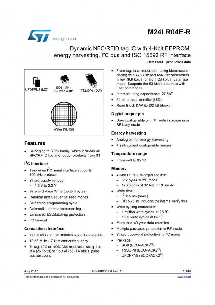 M24LR04E-R technical document page 1
