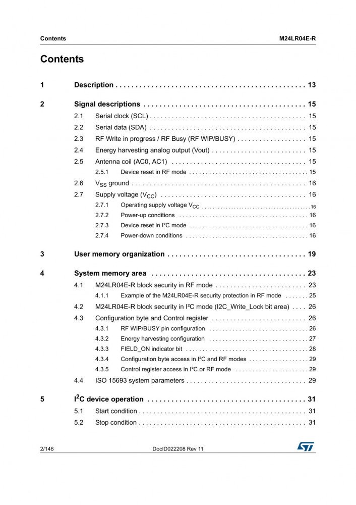 M24LR04E-R technical document page 2