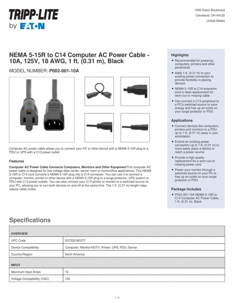P002-001-10A technical document page 1