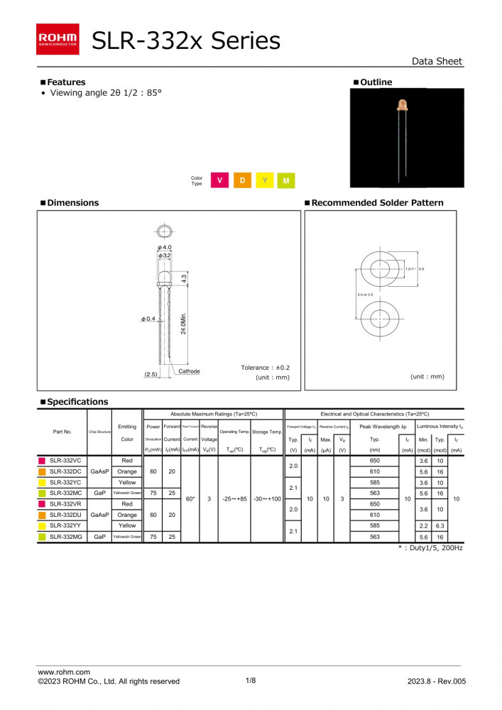 SLR-332MCT32 technical document page 1