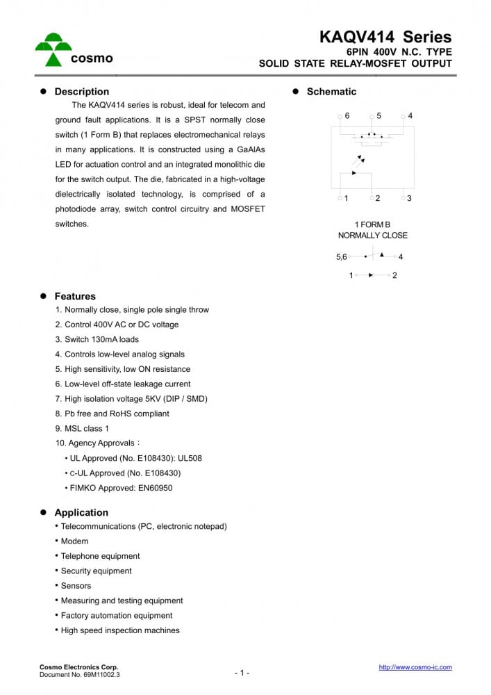 KAQV414 datasheet page 1