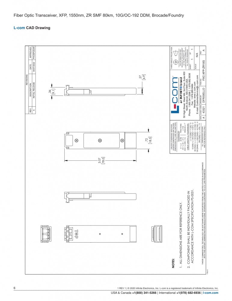FXC-XFP-ZR10G-BFO datasheet page 6