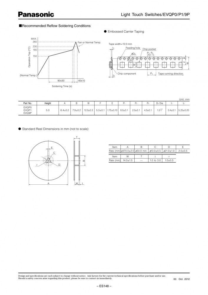 EVQ-P1B05M technical document page 3