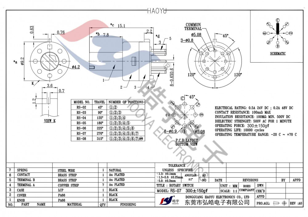 HOOYA RS-07 technical document page 1