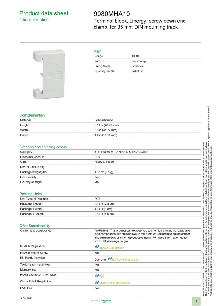 9080MHA10 technical document page 1
