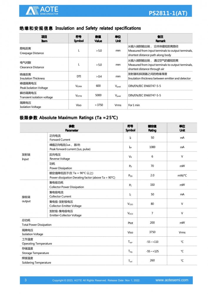PS2811-1(AT) datasheet page 4