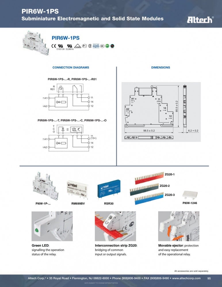 PIR6W-1P-115U technical document page 2