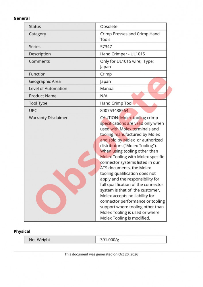 Tooling specification document image, page 2