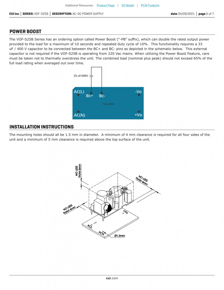 VOF-S25B datasheet page 6