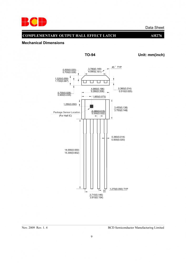 AH276 datasheet page 9