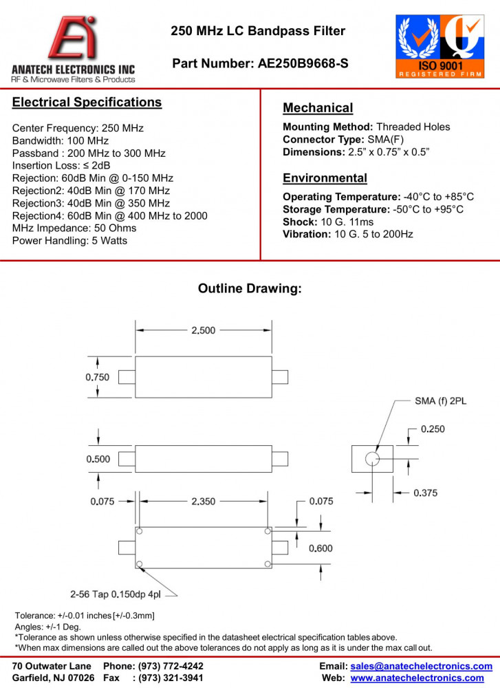AE250B9668-S technical document page 1