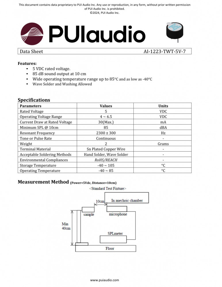 AI-1223-TWT-5V-7 datasheet page 1