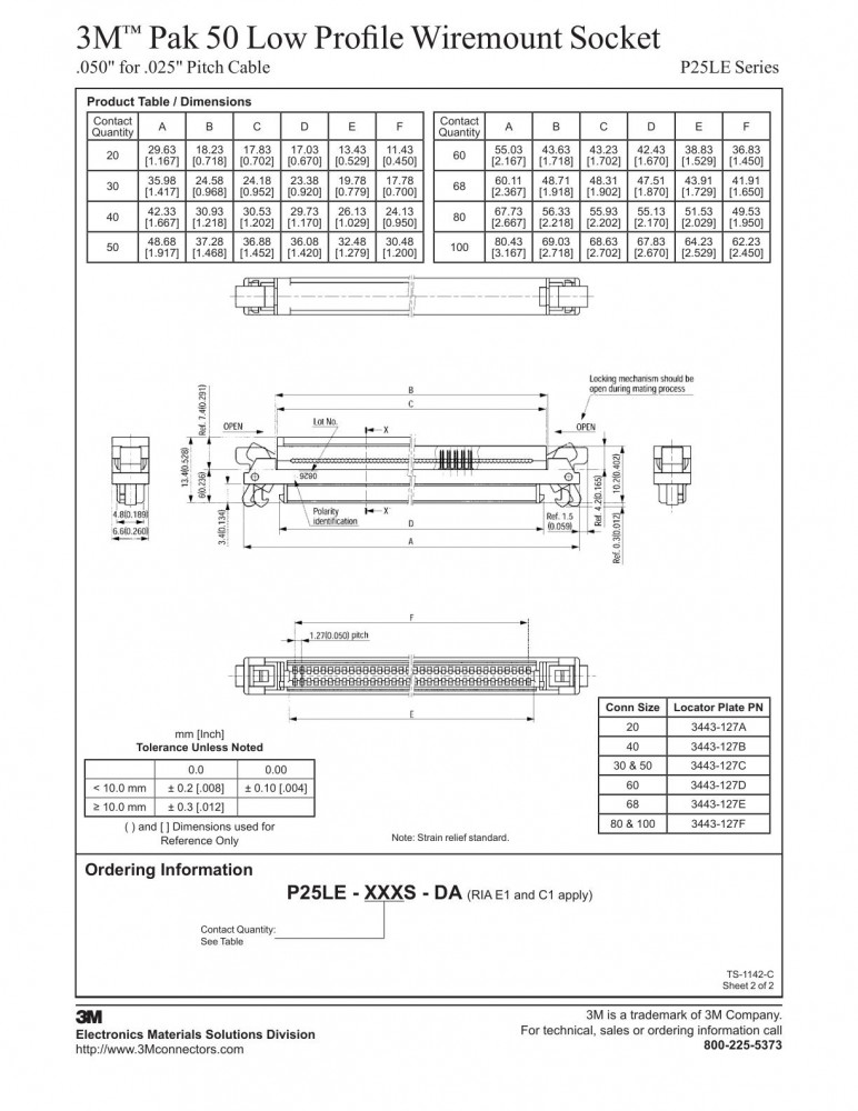 3M P25LE-020S-DA technical document page 2