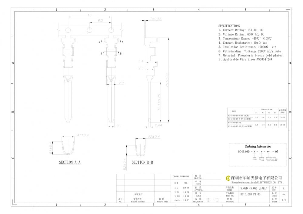 HCTL HC-5.08D-PT-05 technical drawing preview