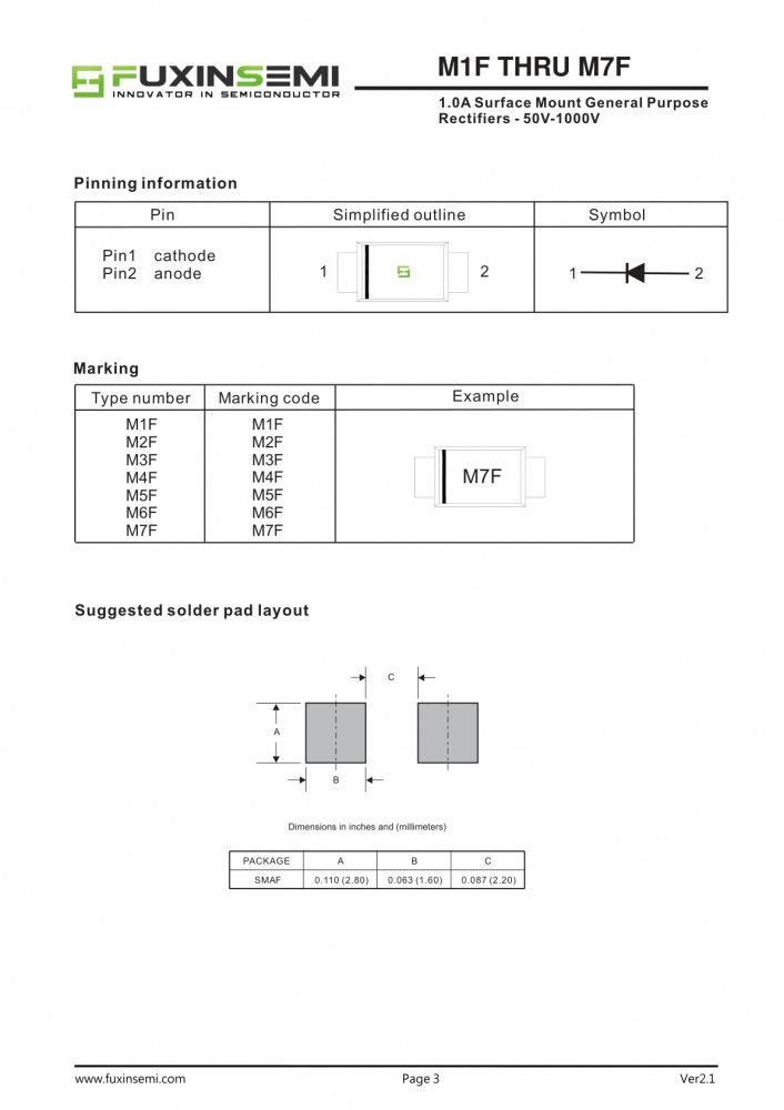 FUXINSEMI M7F datasheet page 3
