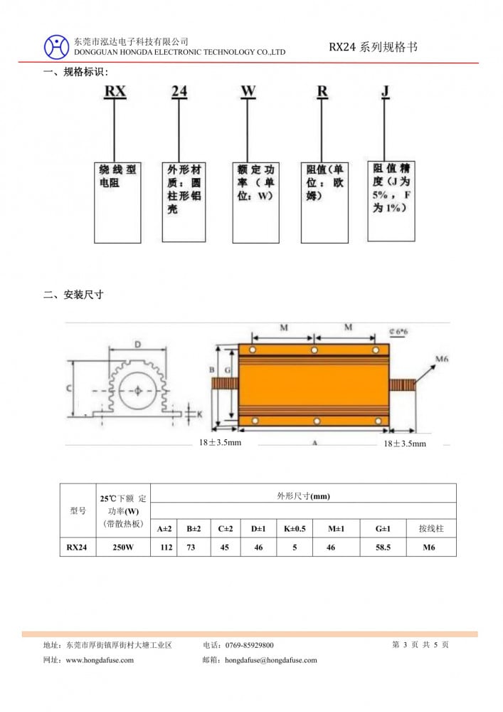 RX24-250W-50R-J specification page 3