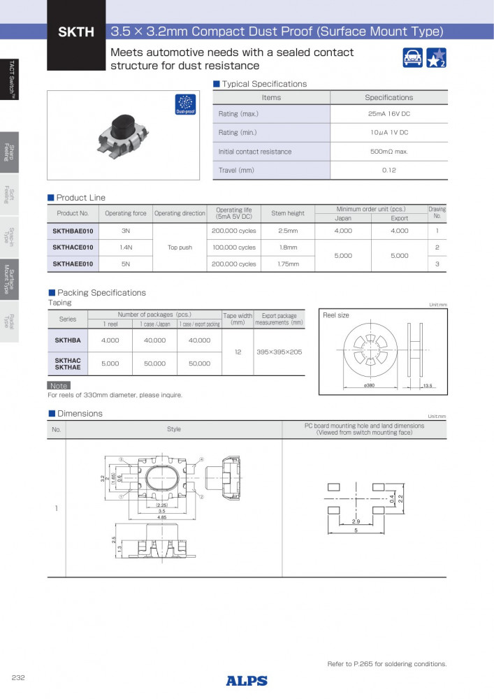 SKTHACE010 product specification page 1