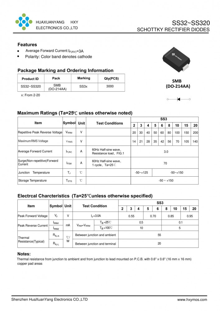 SS34 datasheet page 1